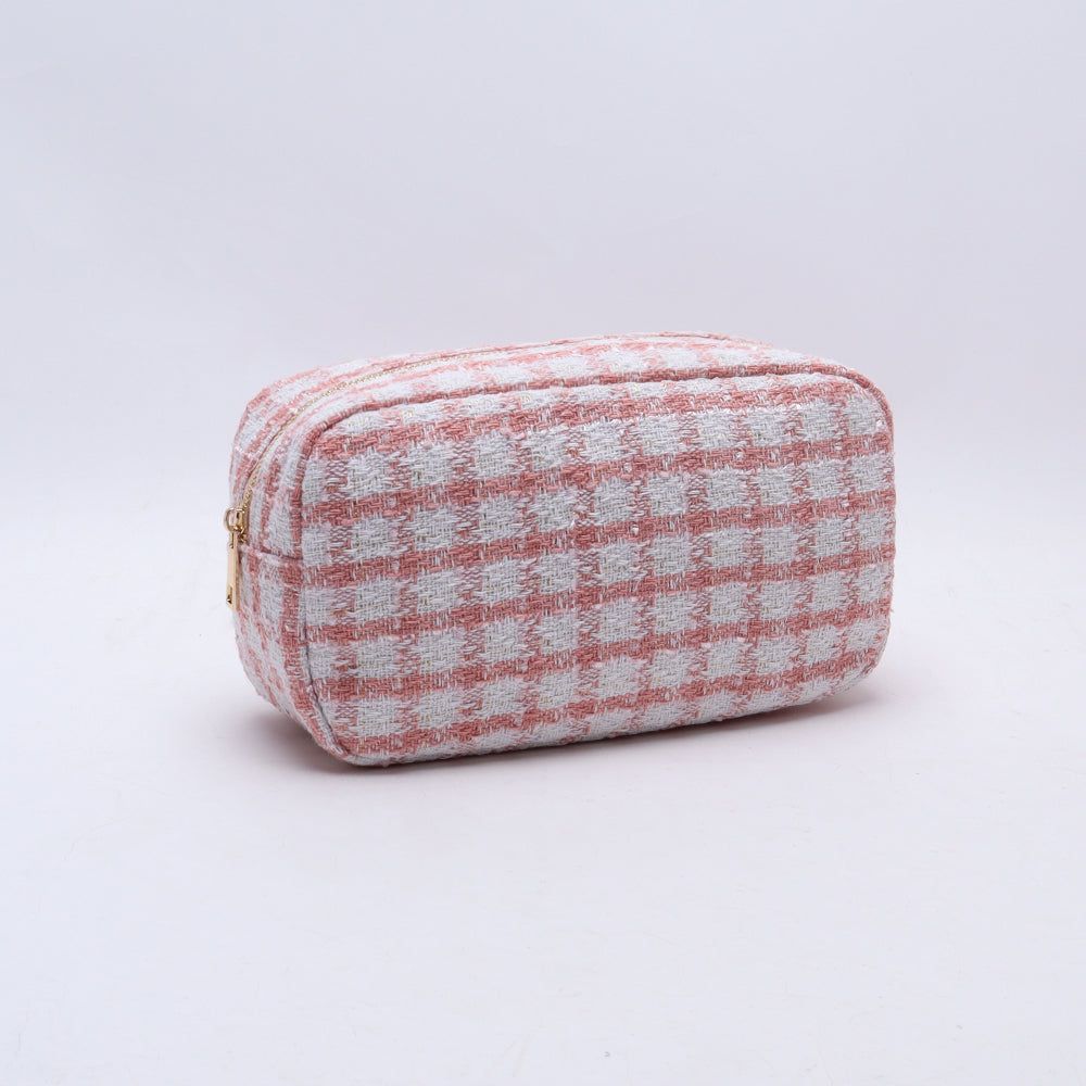 Large Pink Checkers Pouch – Coketass